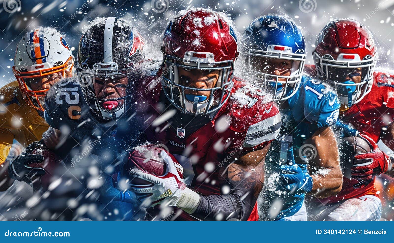 A Sports Team Collage with Action Shots and Team Logos Stock Photo ...