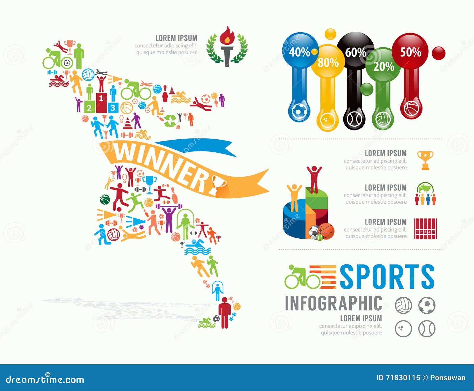 Sports Template Design Infographic . Concept Vector Illustration Stock ...
