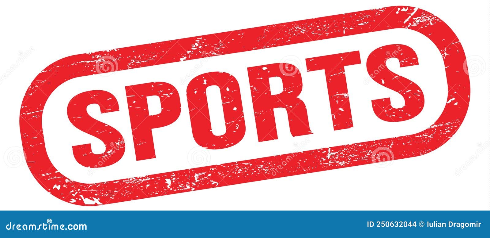 SPORTS, Text on Red Rectangle Stamp Sign Stock Illustration ...
