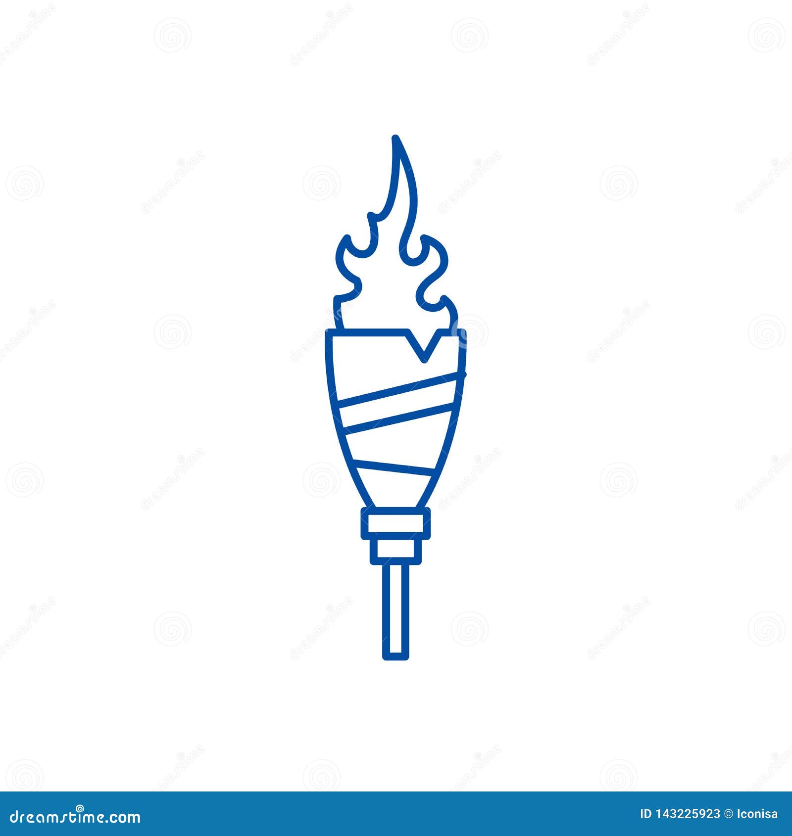 Sports Torch Line Icon Concept. Sports Torch Flat Vector Symbol, Sign ... Sports Torch Line Icon Concept. Sports Torch Flat Vector Symbol, Sign ...
