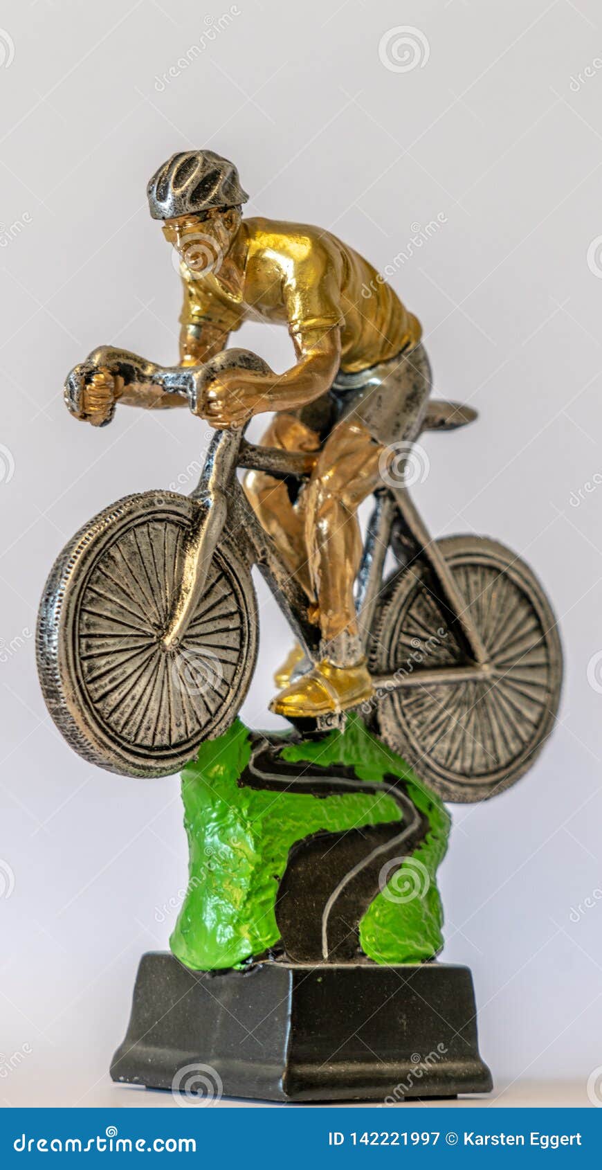 Sports Trophy Stands in Front of a White Wall Stock Image - Image of ...