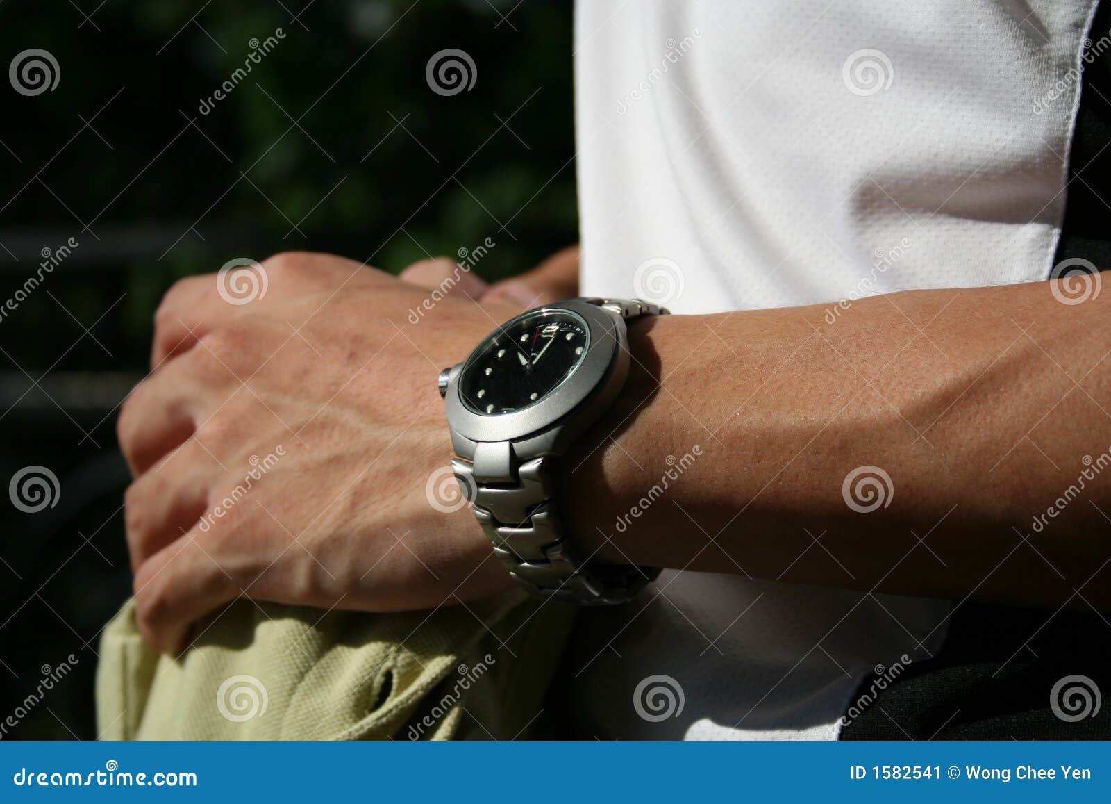 Sports watch on arm stock image. Image of strength, exercise - 1582541