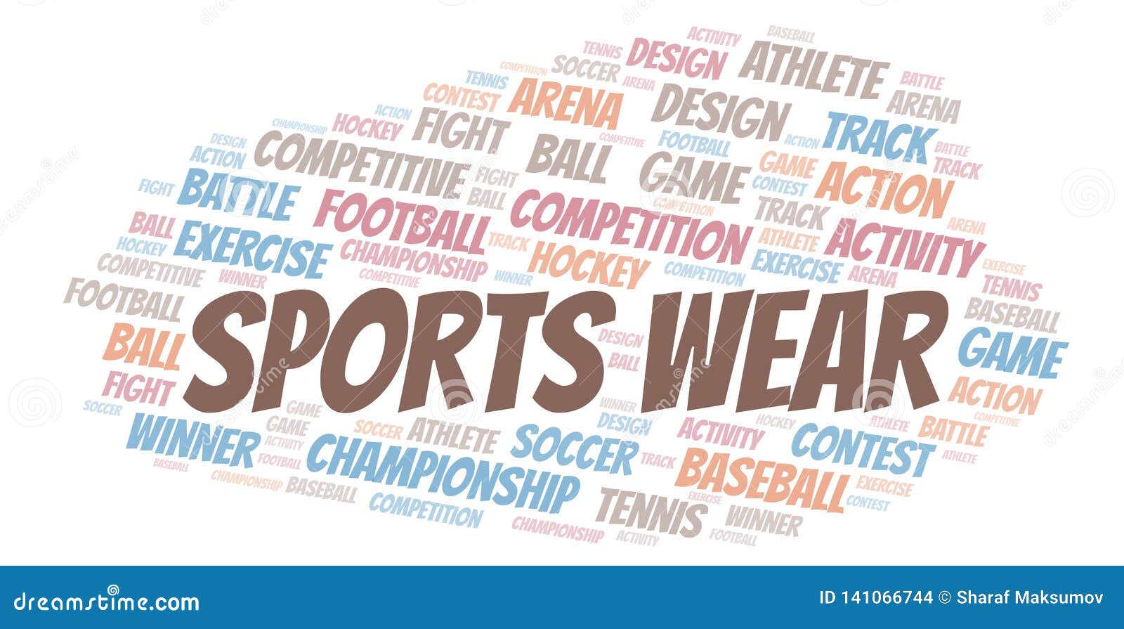 Sports Wear word cloud stock illustration. Illustration of word - 141066744