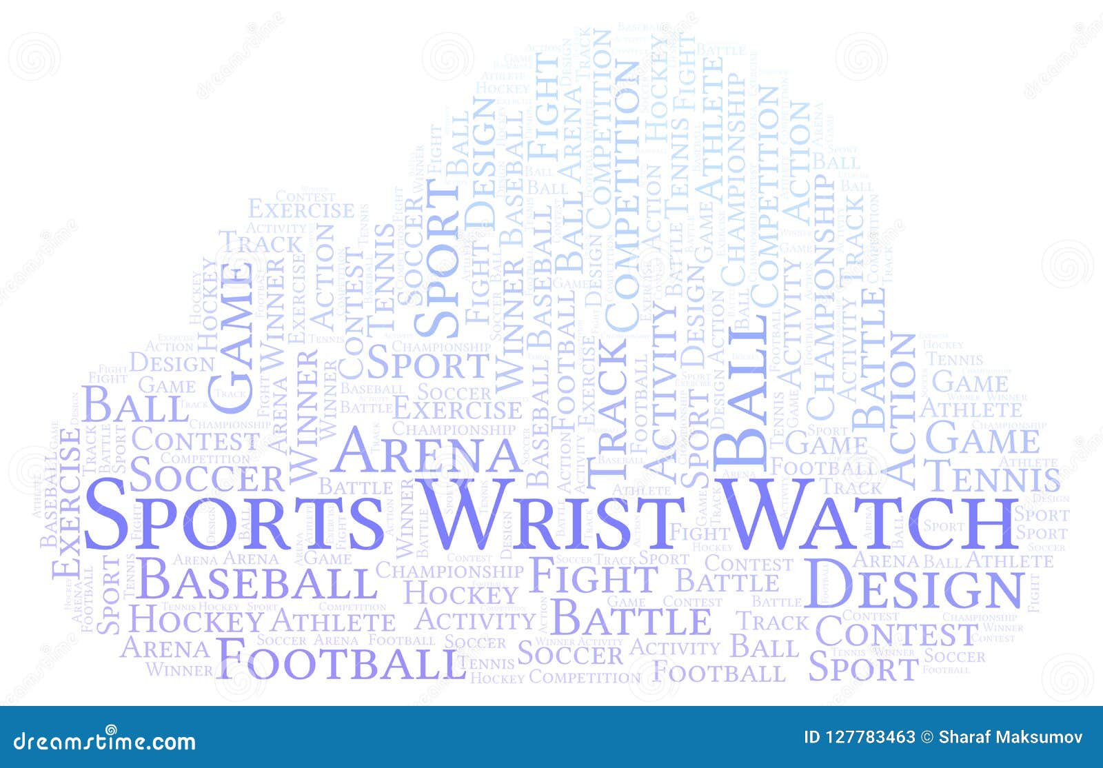 Sports Wrist Watch Word Cloud. Stock Illustration - Illustration of ...