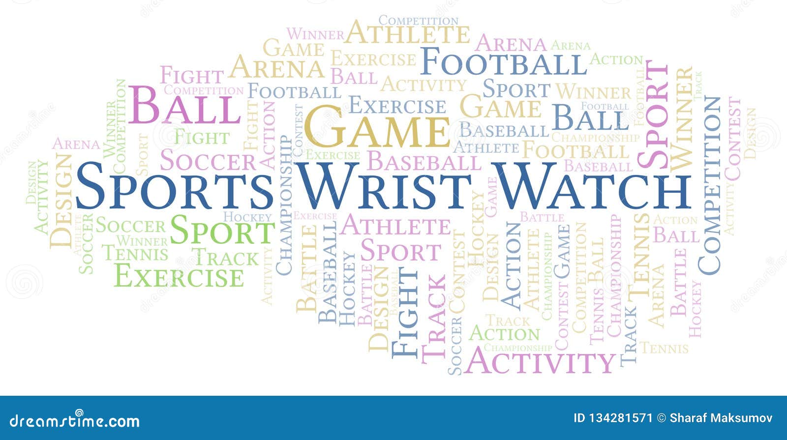 Sports Wrist Watch Word Cloud Stock Illustration - Illustration of ...