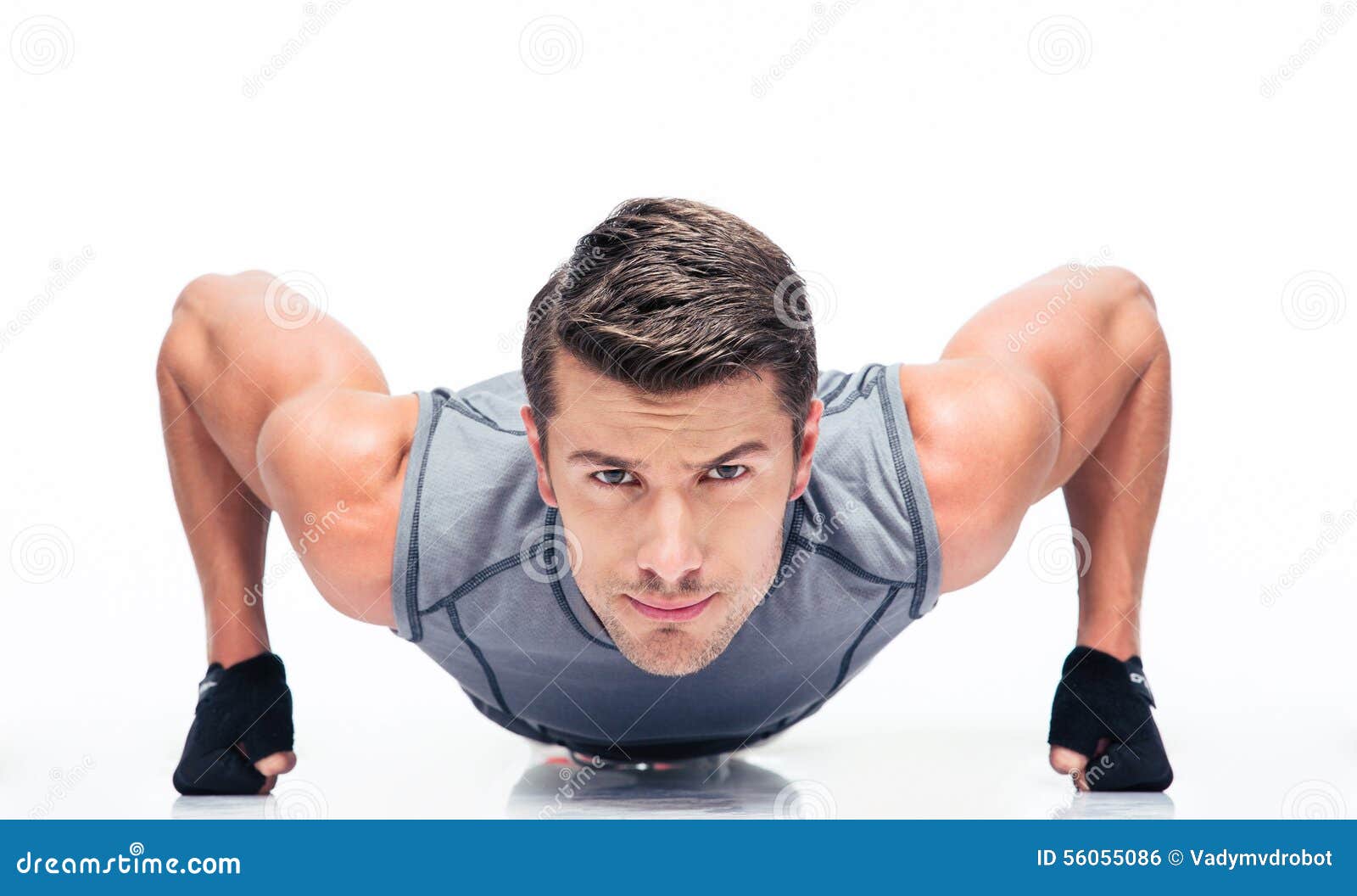 Sports Young Man Doing Push Ups Stock Photo - Image of male, caucasian ...