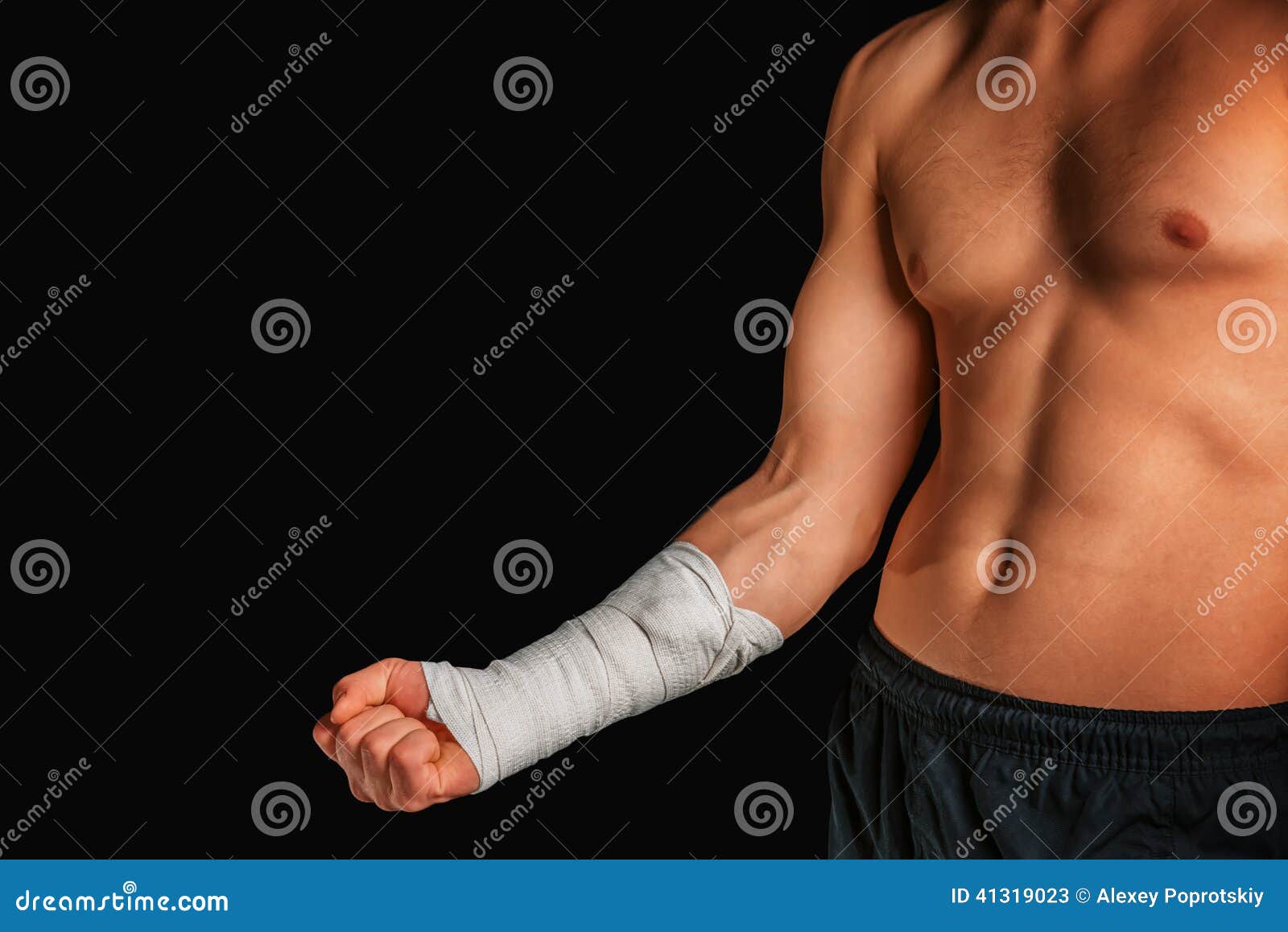 Sportsman with Bandaged Arm Stock Image - Image of sportsman, people ...
