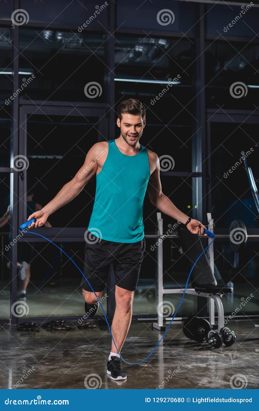 Sportsman Doing Cardio Training Stock Photo - Image of person, jumprope ...