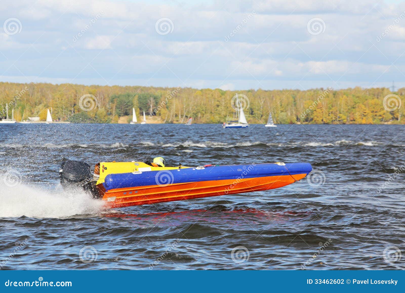 Sportsman Fast at Power Boat on River Stock Photo - Image of race, deck ...