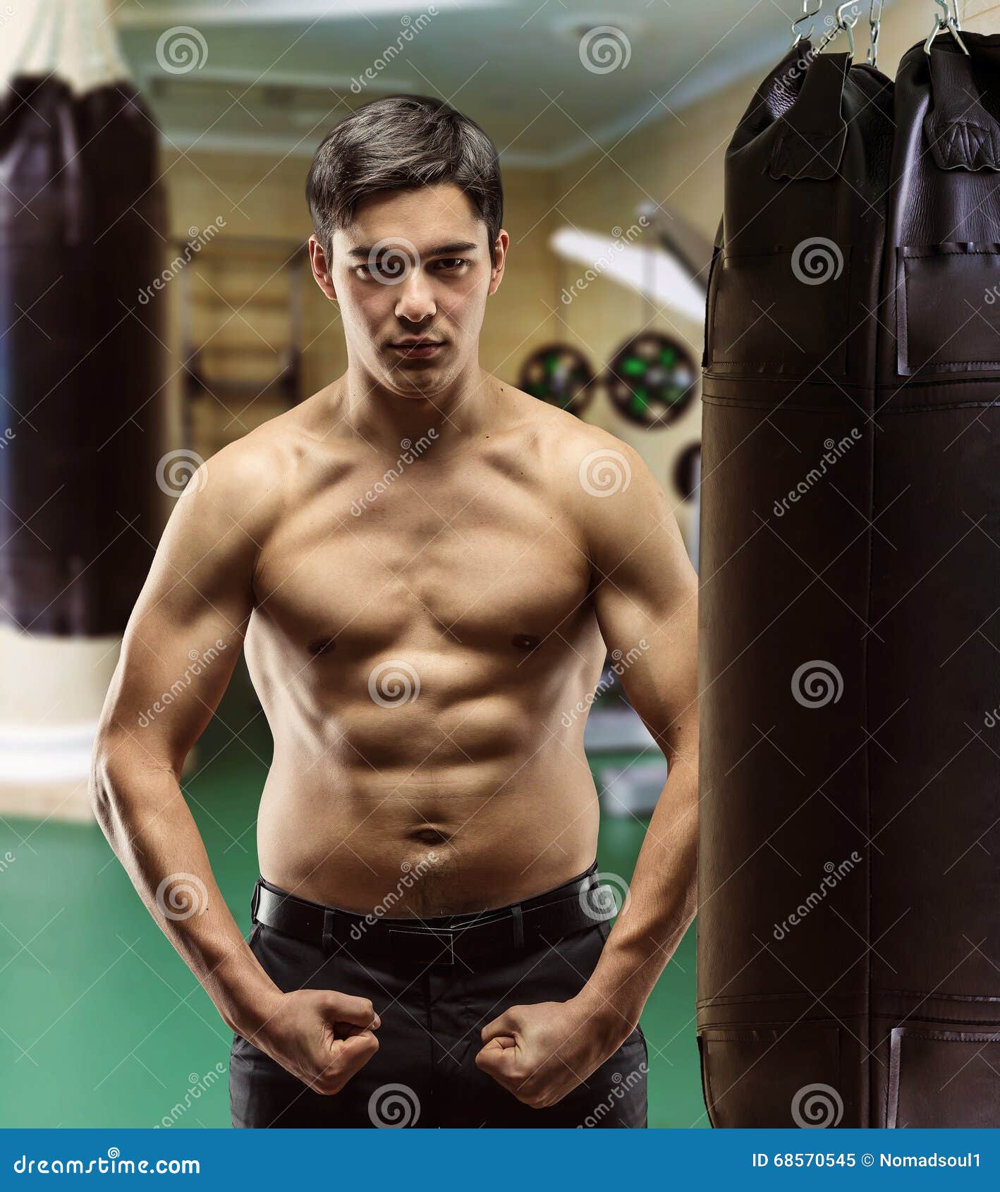 Sportsman in the gym stock image. Image of healthy, male - 68570545