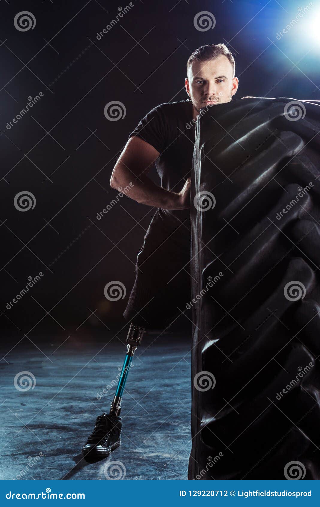 Portrait of Paralympic Sportsman with Leg Prosthesis Stock Photo ...