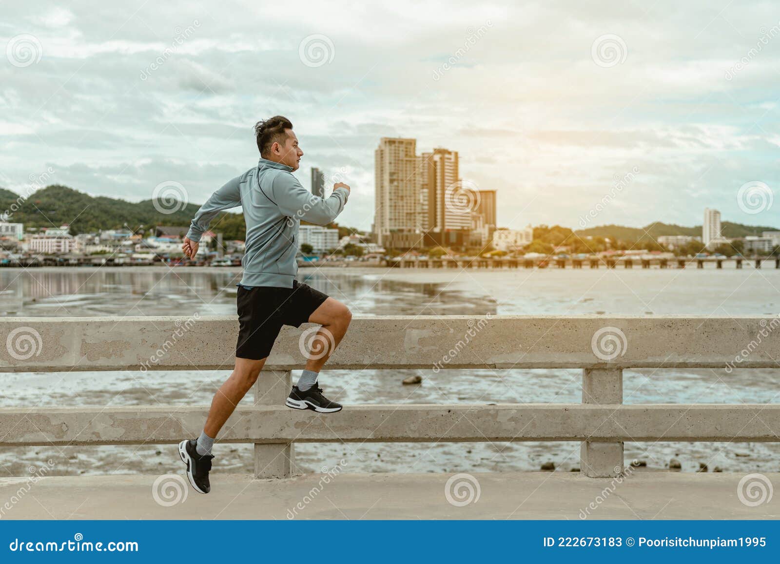 Sportsman is Running on City Background. Exercise, Workout, Training ...