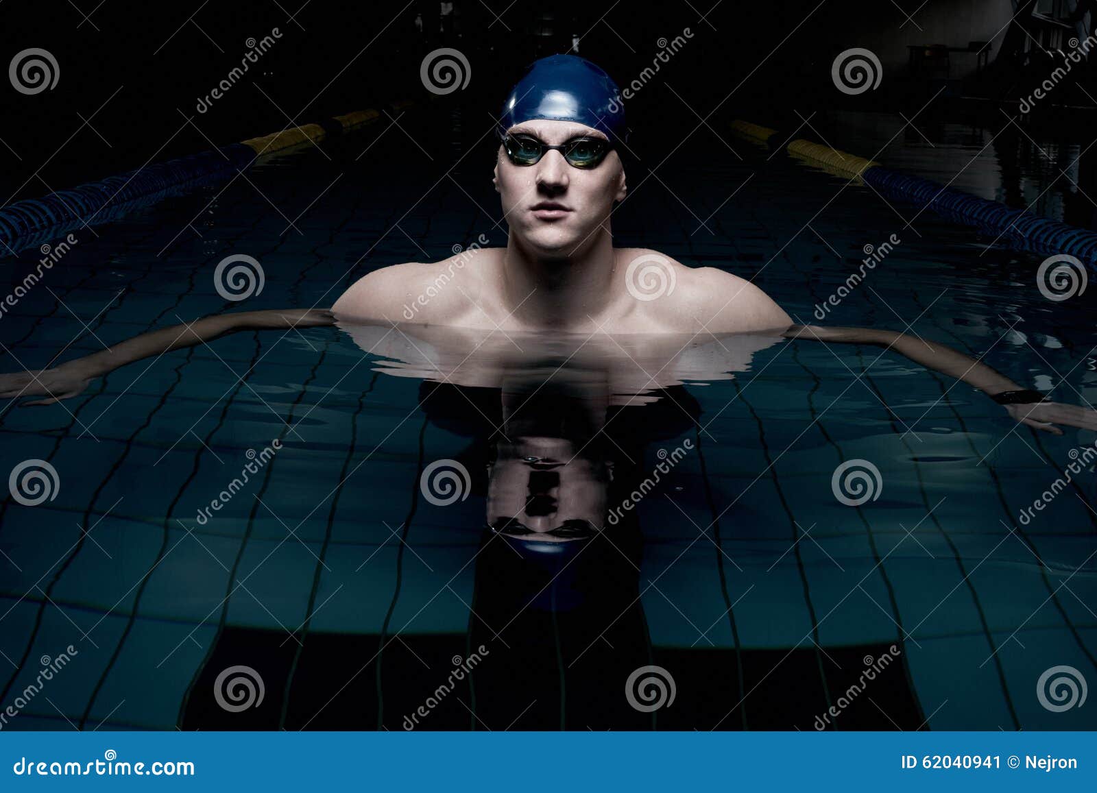 Sportsman in swimming pool stock image. Image of glasses - 62040941