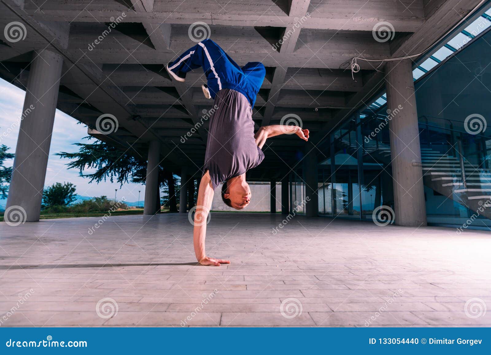 Acrobatic Guy Exercise Handstand Stock Photo - Image of exercise ...
