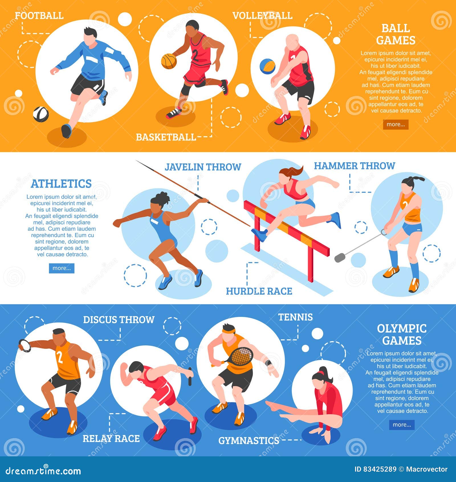 Sportsmen Isometric Horizontal Banners Editorial Stock Image ... Sportsmen Isometric Horizontal Banners Editorial Stock Image ...