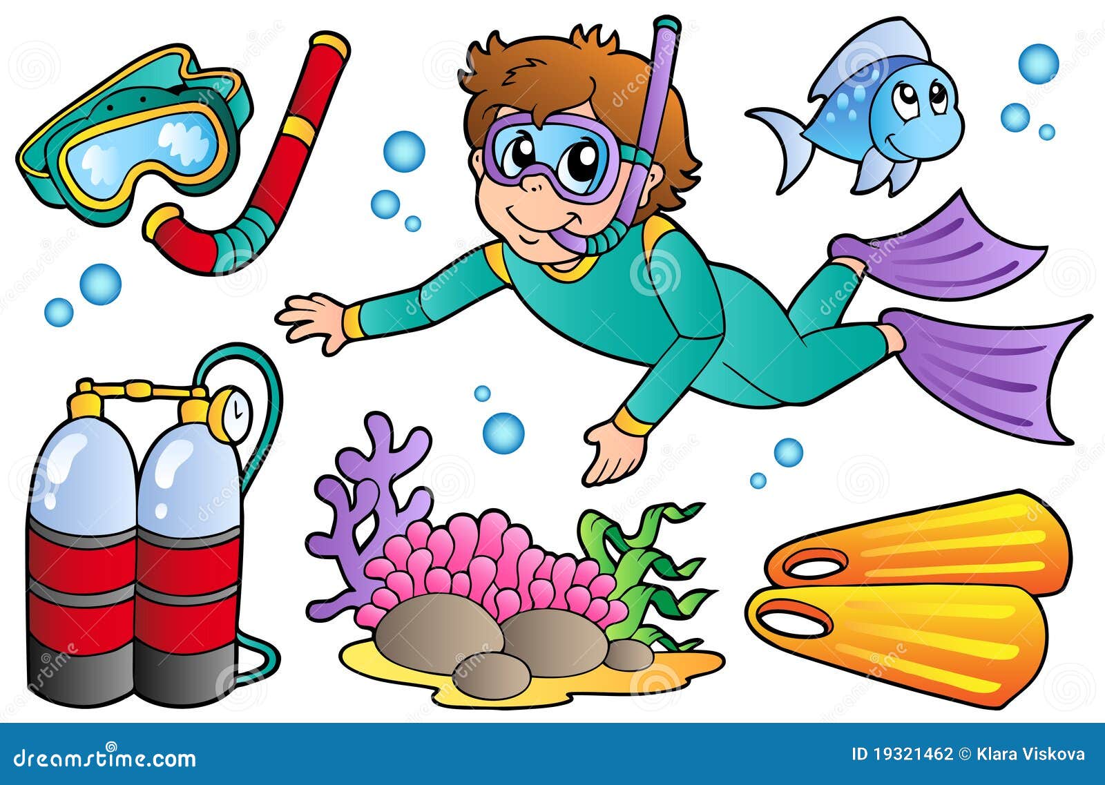 Sporttauchenansammlung vektor abbildung. Illustration von ausrüstung ...