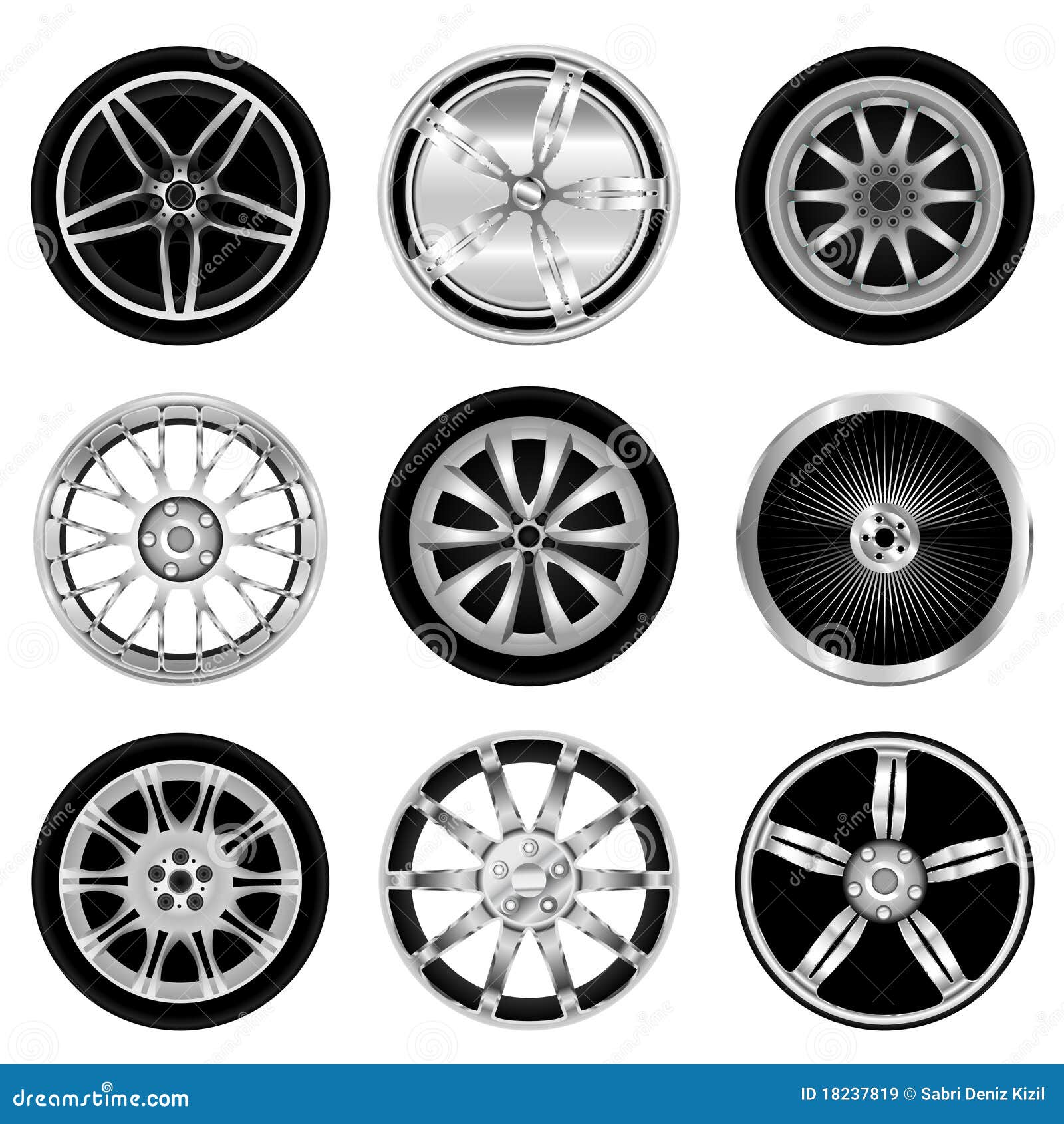 Five Spoke Wheel Vector Illustration | CartoonDealer.com #97151224