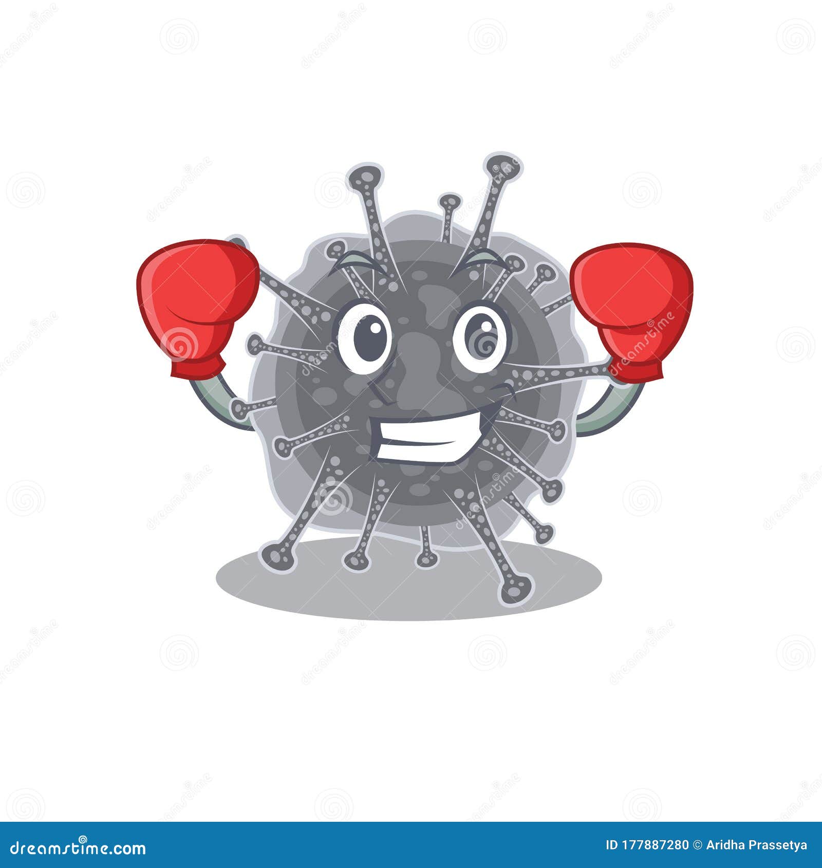 A Sporty Boxing Athlete Mascot Design Of Articulavirales With Red
