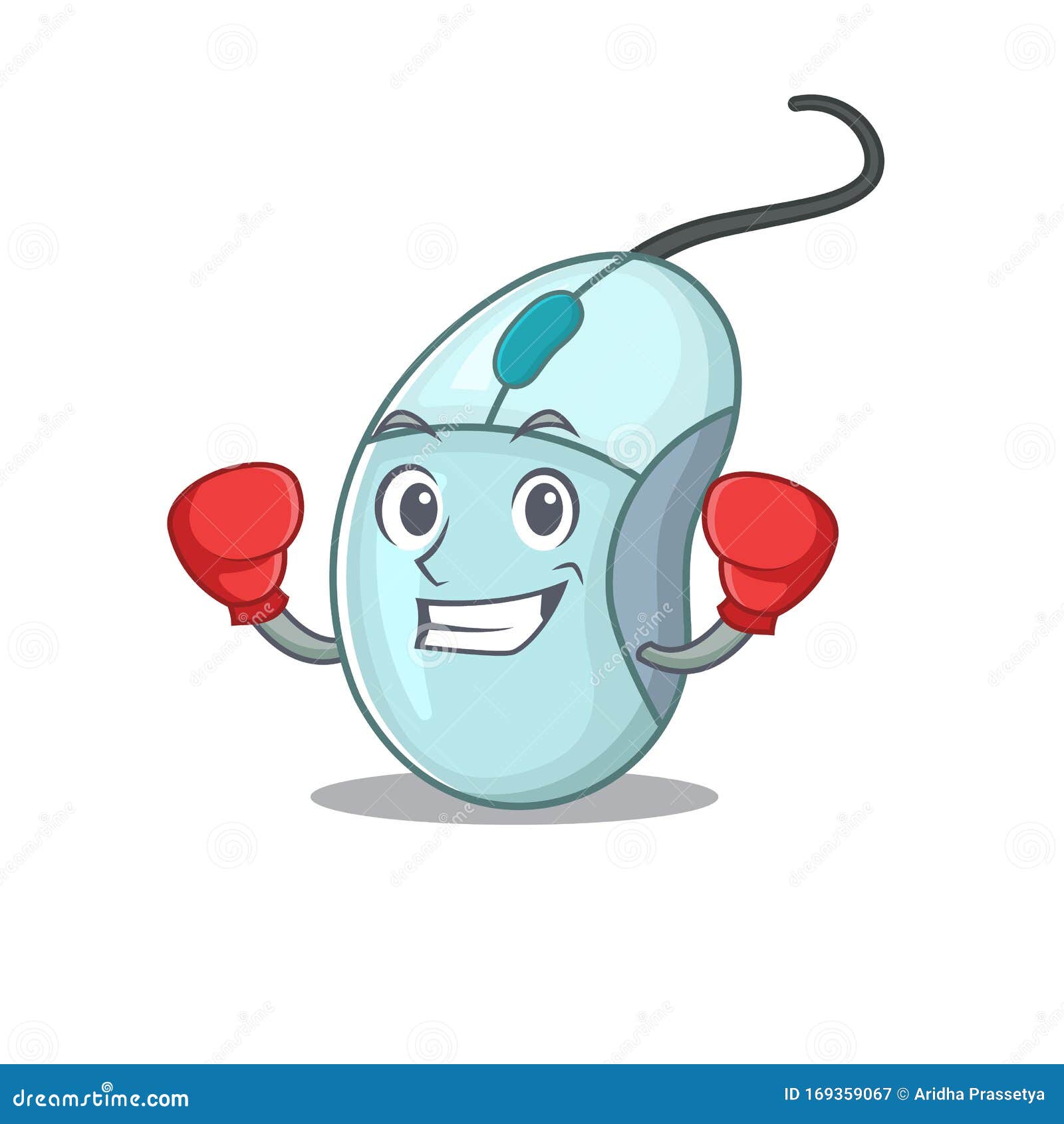 Sporty Boxing Computer Mouse Mascot Character Style Stock Vector ...