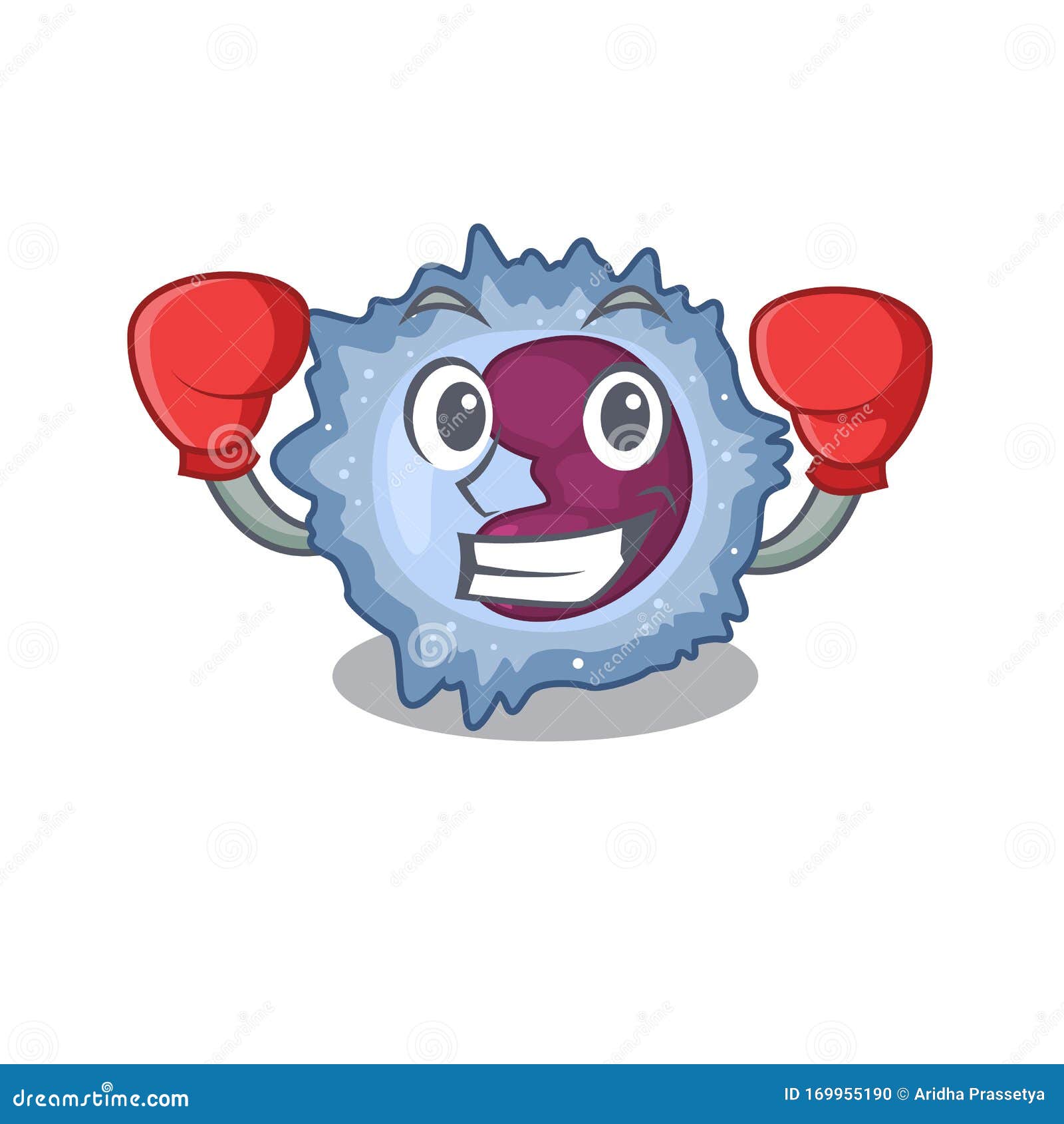 Monocyte Cell Cartoon Character Style With A Crazy Face Vector ...
