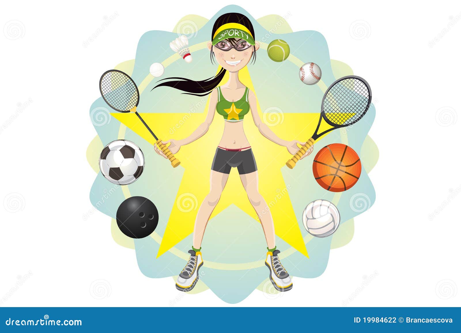 Sporty girl stock vector. Illustration of adrenaline - 19984622