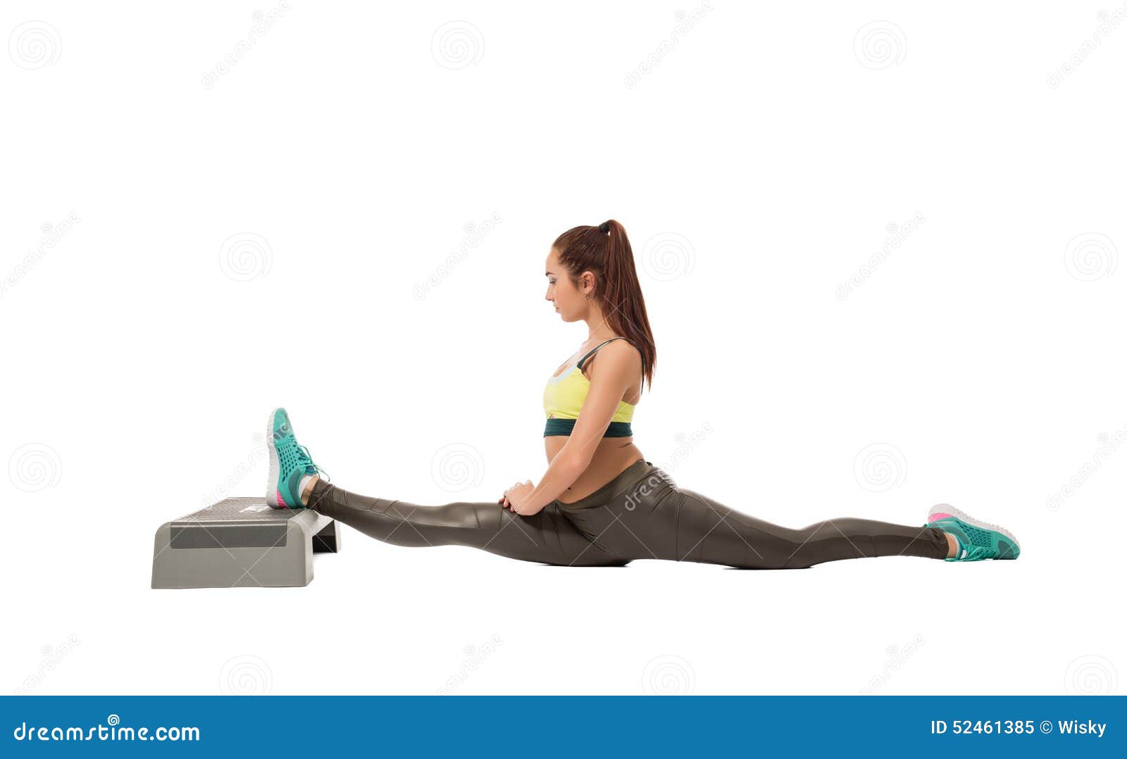 Sporty Girl Doing Difficult Stretching Exercise Stock Image - Image of ...