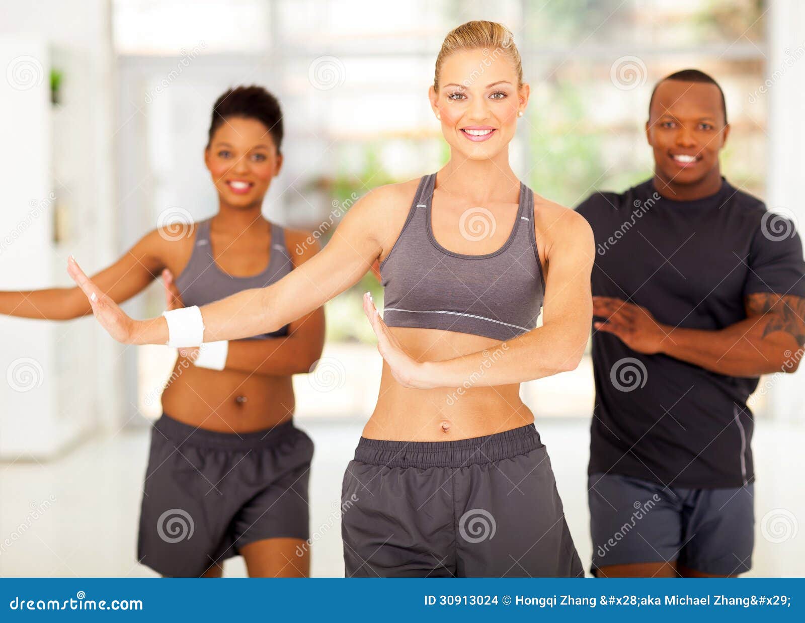 Sporty group exercising stock photo. Image of enjoyment - 30913024