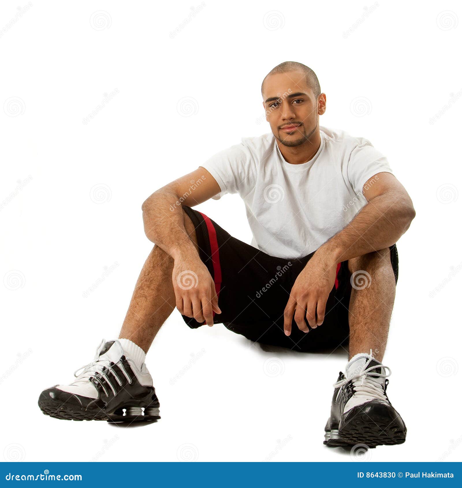 Sporty guy sitting stock photo. Image of cute, sport, sitting - 8643830