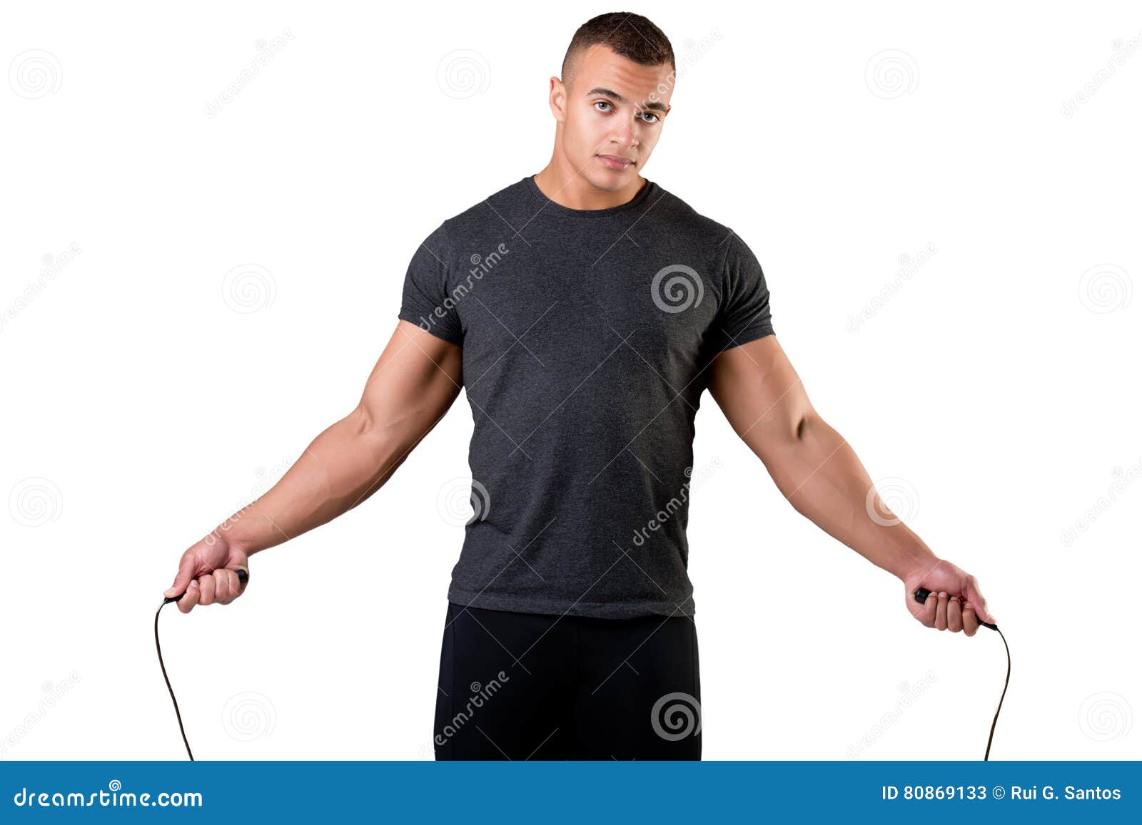 Sporty Man with Jumping Rope Stock Image - Image of body, male: 80869133