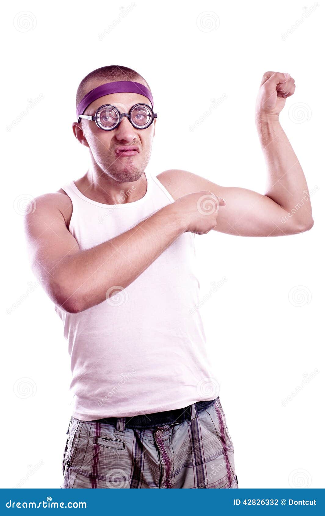 Sporty nerd in glasses stock photo. Image of bodybuilder - 42826332