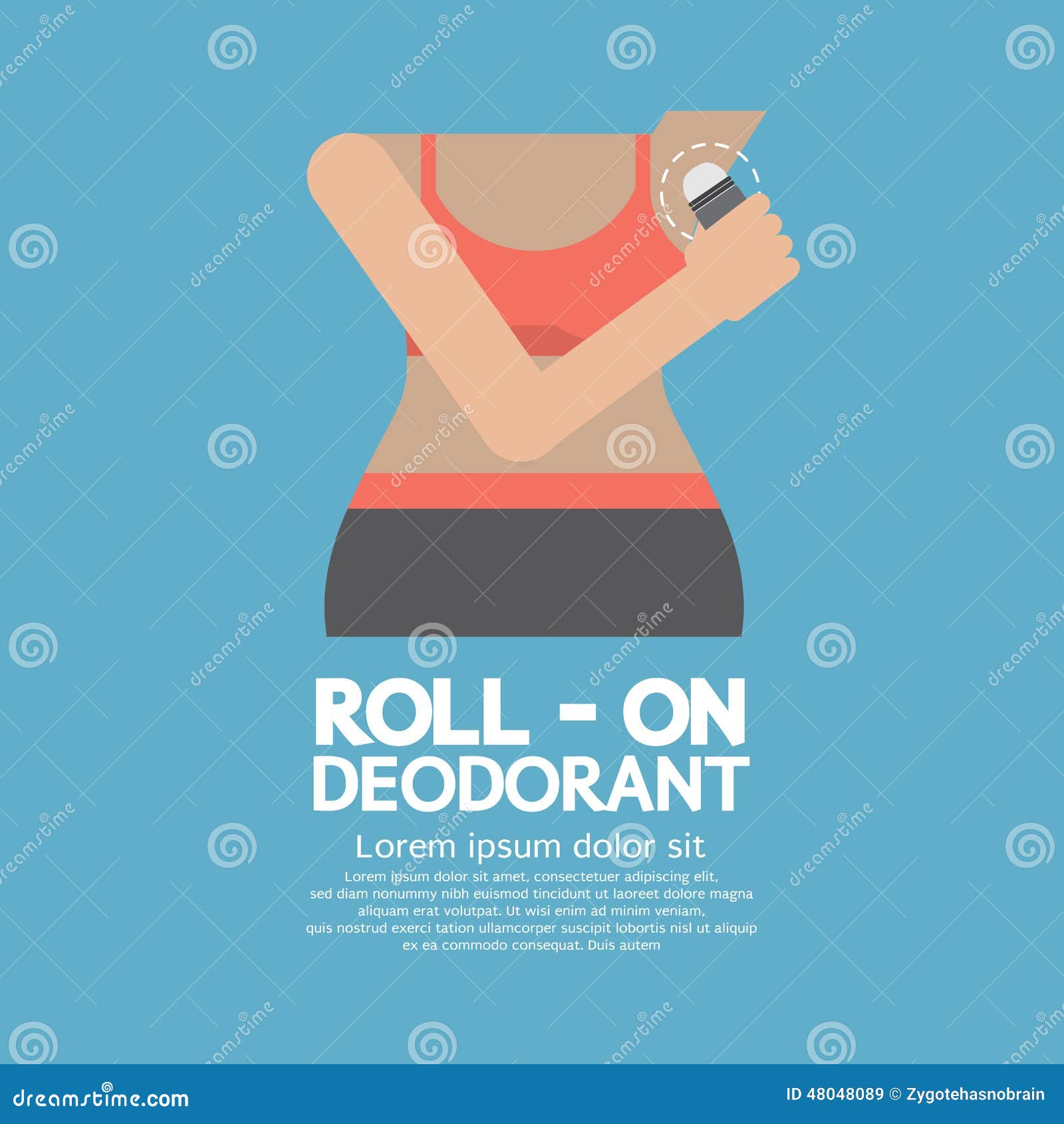 Sporty Woman Using Roll-on Deodorant Stock Vector - Illustration of ...