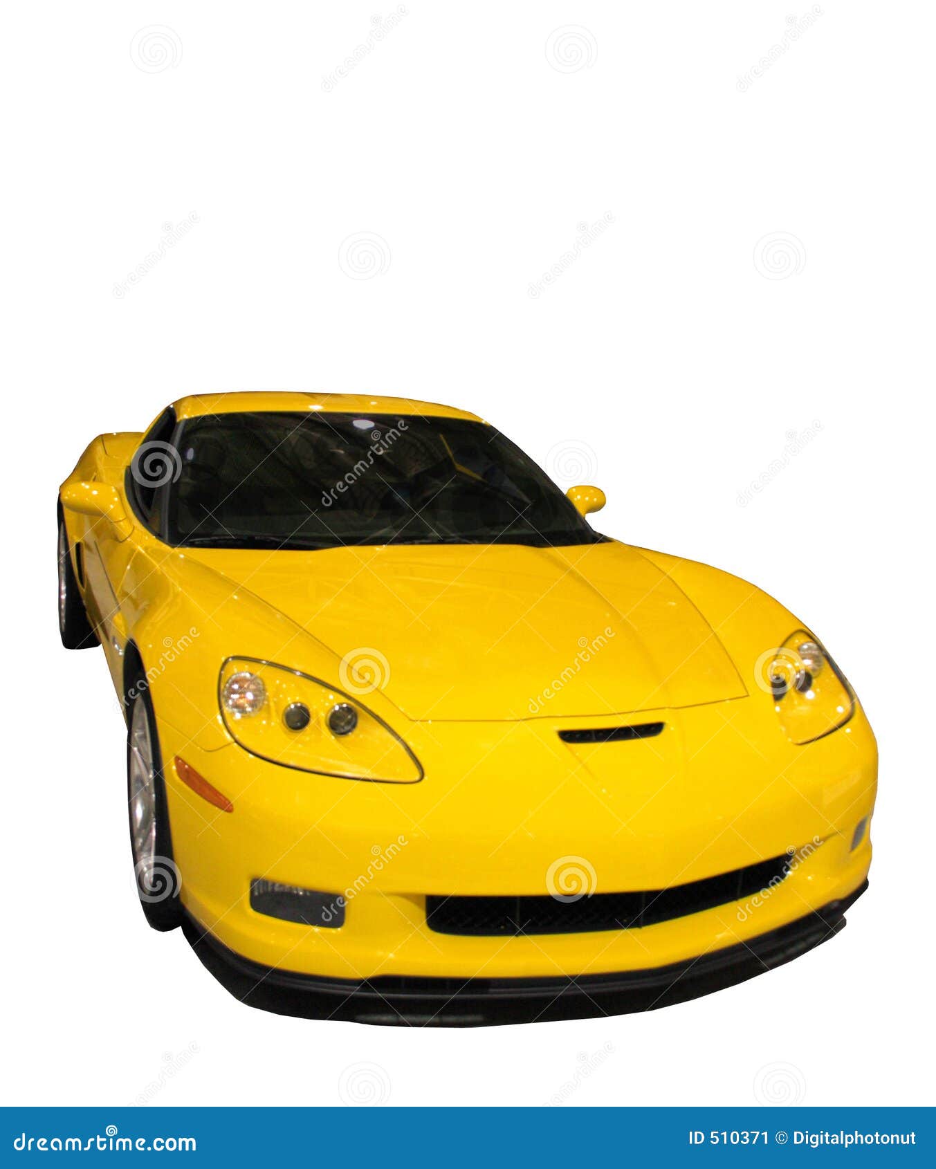 Sporty Yellow Car Isolated Over White Stock Image - Image of shiny ...