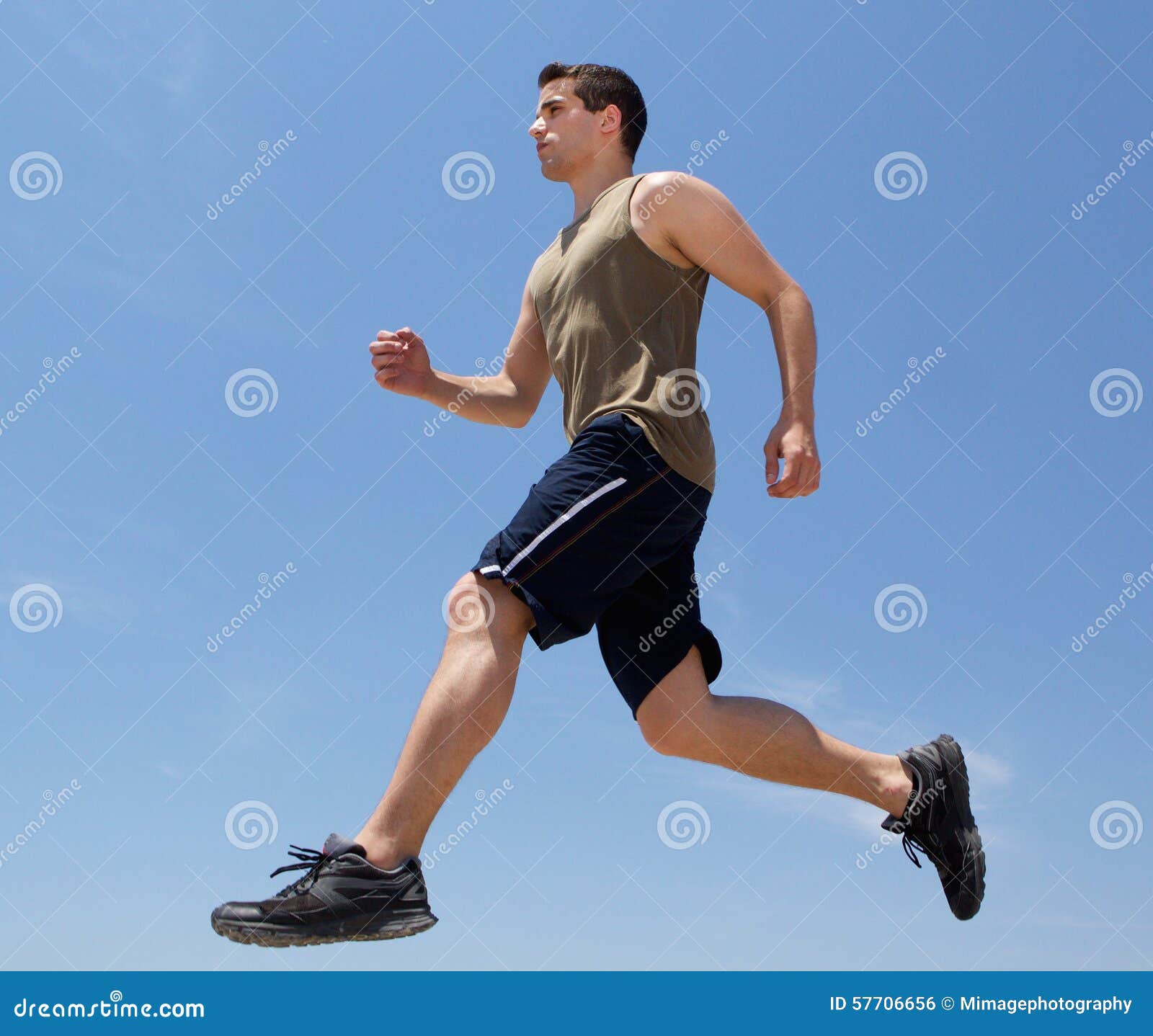 Sporty Young Man Running Outside Stock Photo - Image of male, hispanic ...