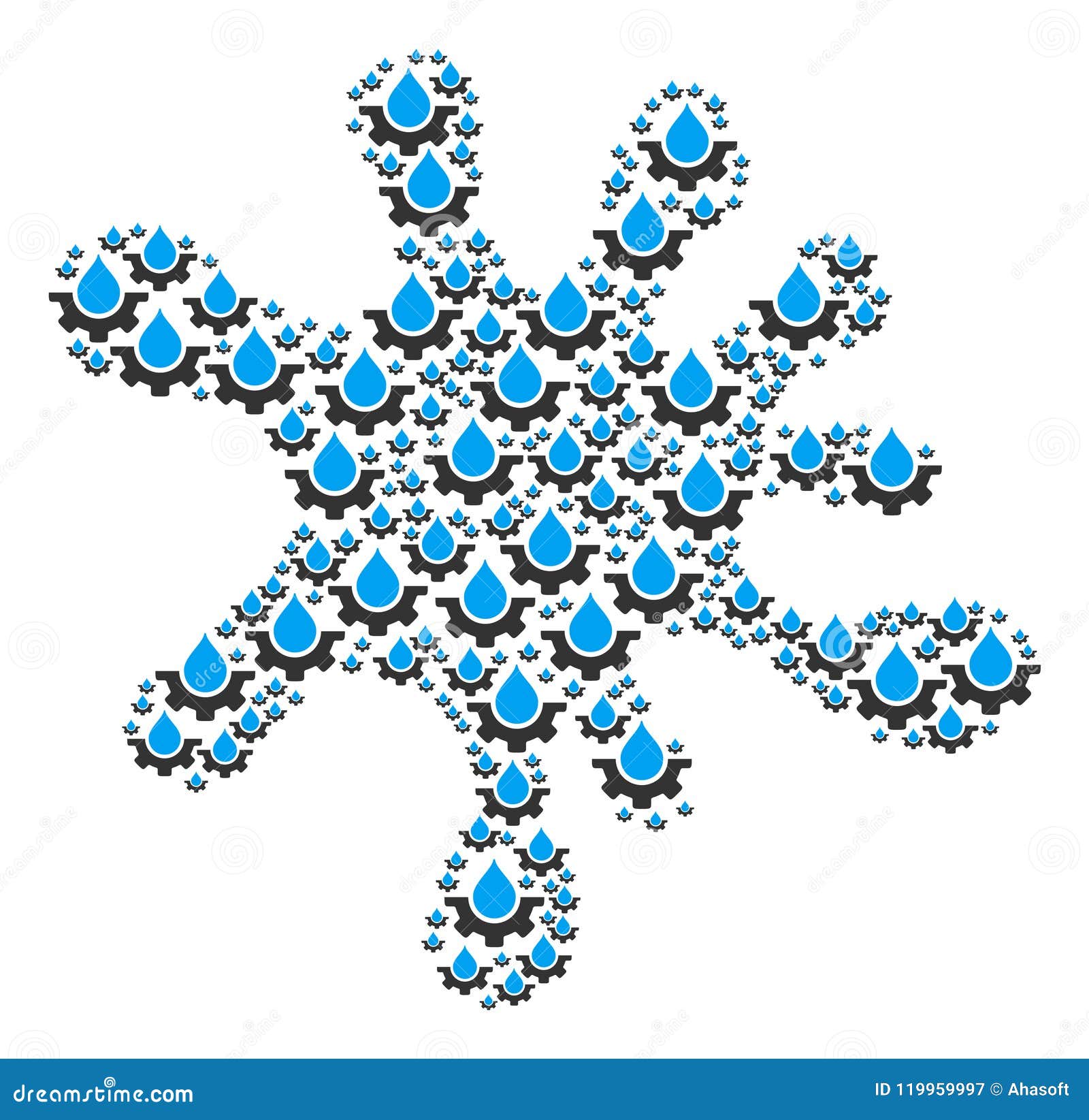 Spot Collage of Water Drop Service Cog Icons Stock Vector ...