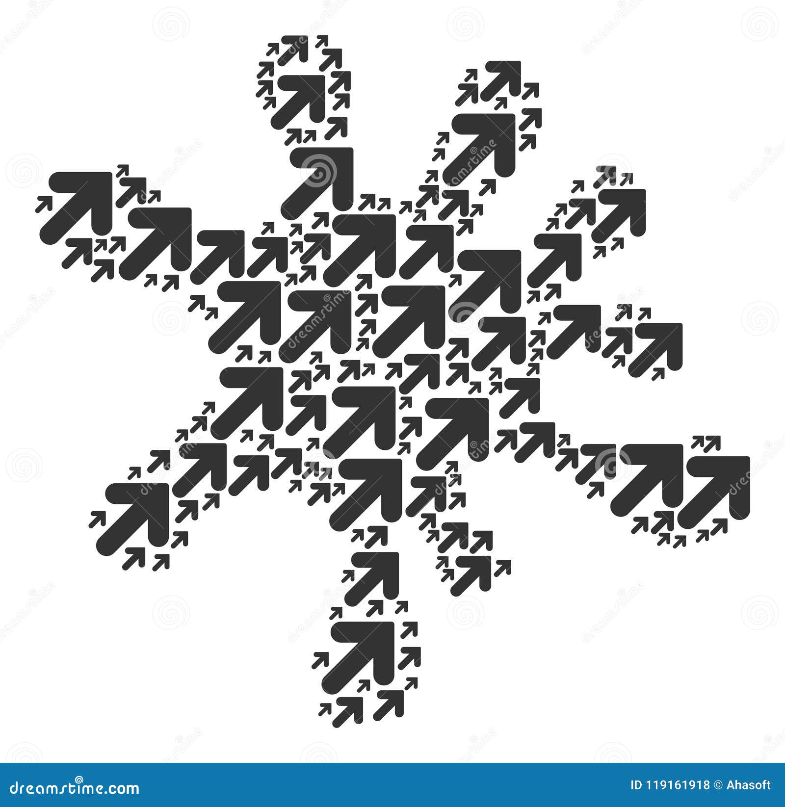 Spot Composition of Arrow Up Right Icons Stock Vector - Illustration of ...