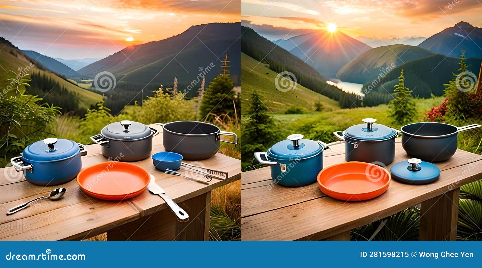 Spot the Difference Camping Dinner Mountain Scenery Photorealistic ...