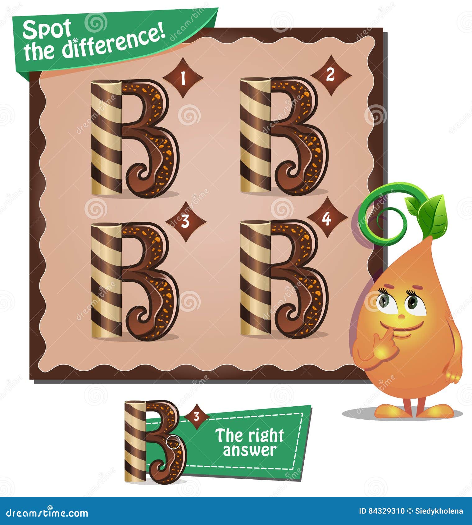 Spot the Difference Letters B Stock Illustration - Illustration of ...