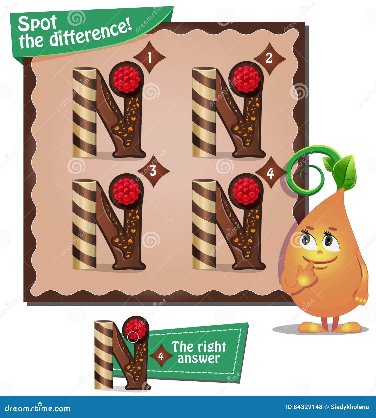 Spot the Difference Letters N Stock Illustration - Illustration of ...