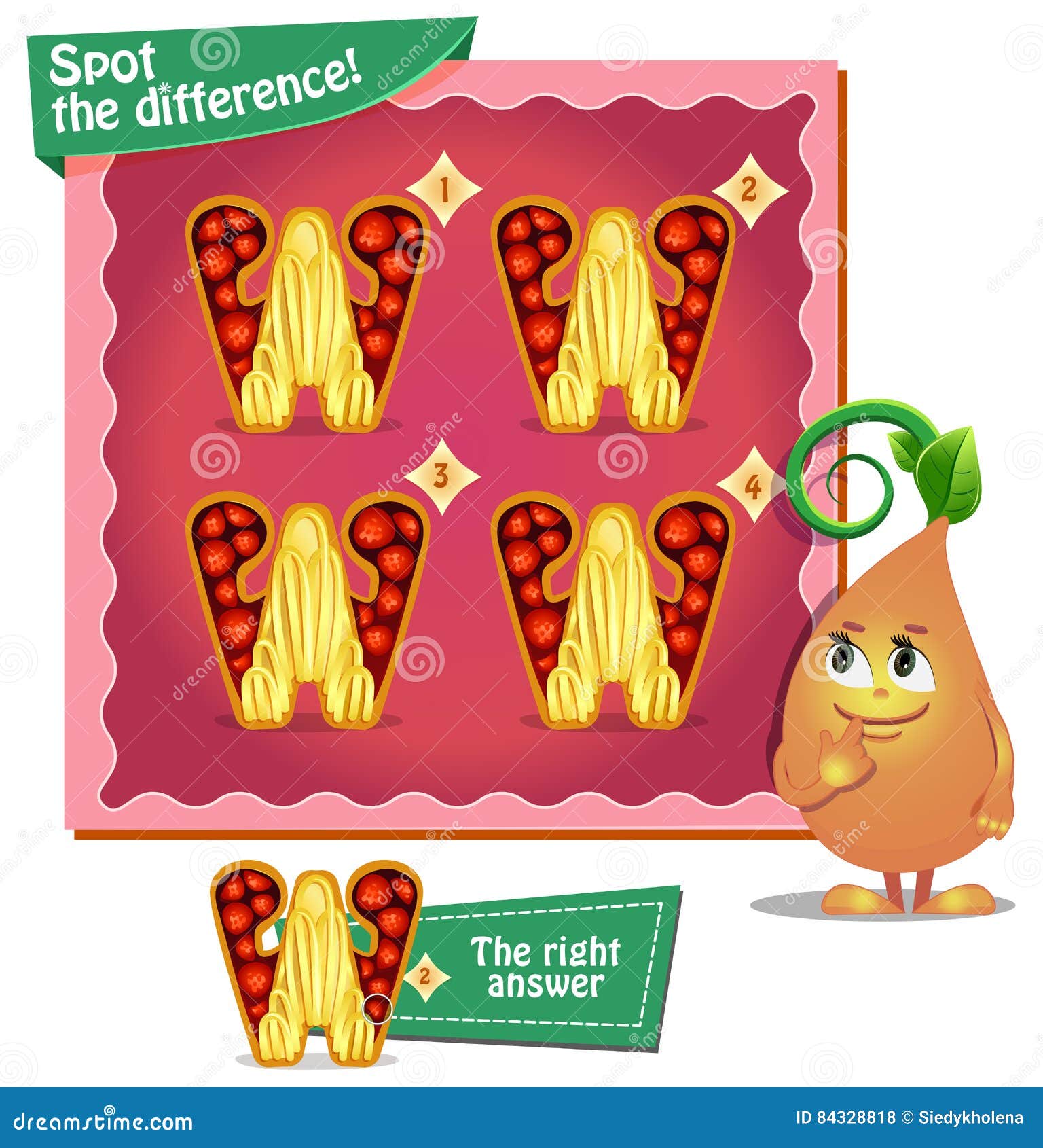 Spot the Difference Letters W Stock Illustration - Illustration of ...