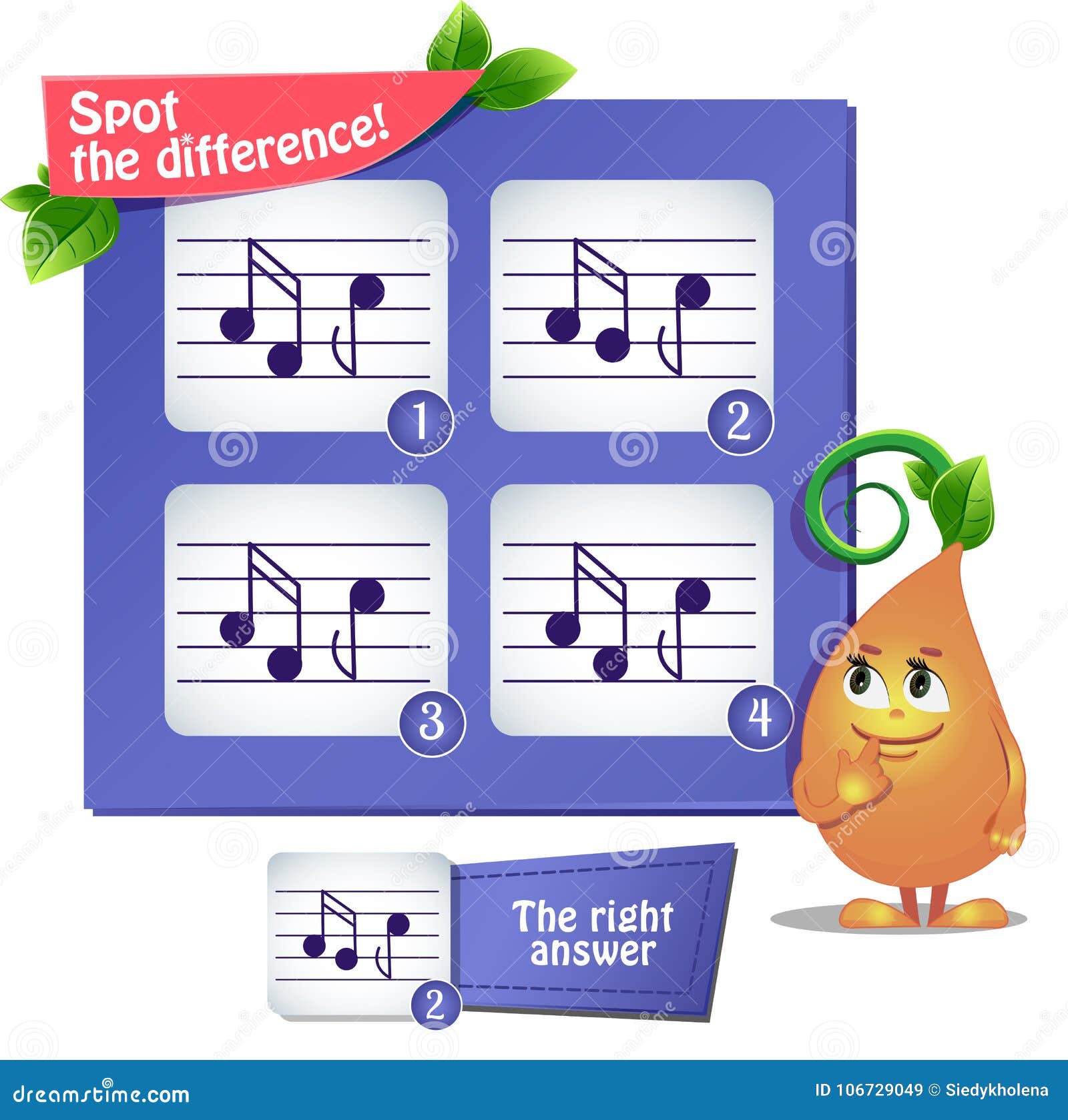Spot the Difference Musical Notes Stock Illustration - Illustration of ...