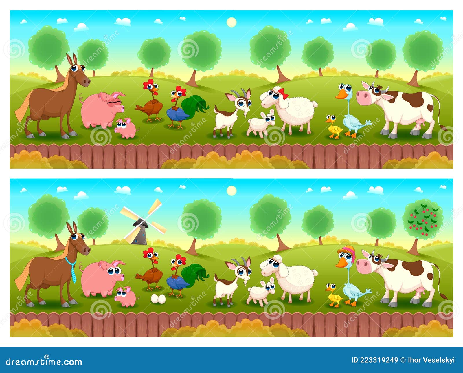 Spot the differences stock vector. Illustration of family - 223319249