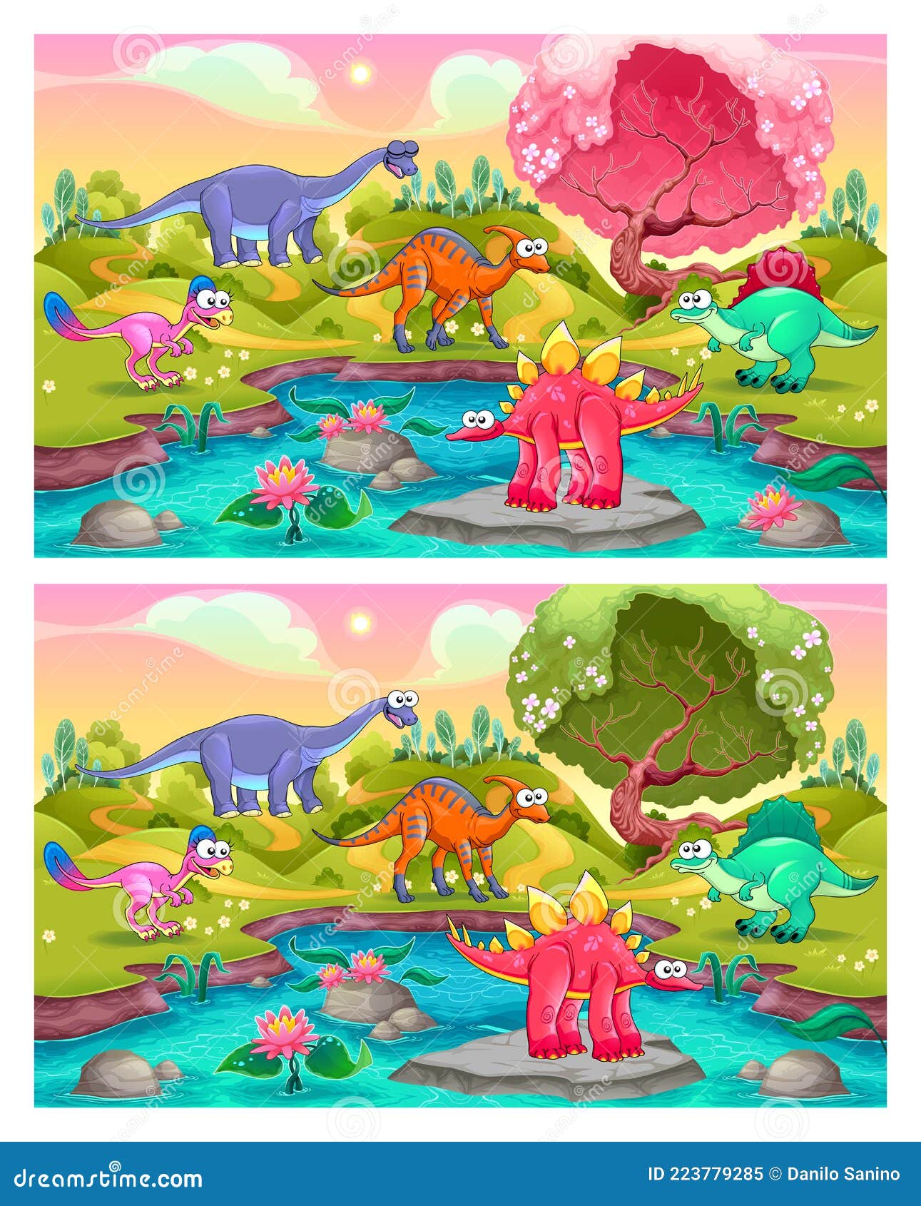 Spot the differences stock vector. Illustration of smile - 223779285