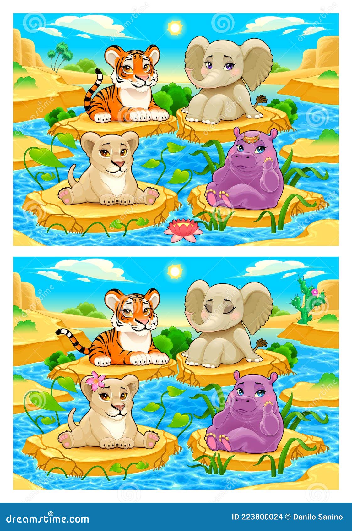 Spot The Differences Cartoon Vector | CartoonDealer.com #115864773