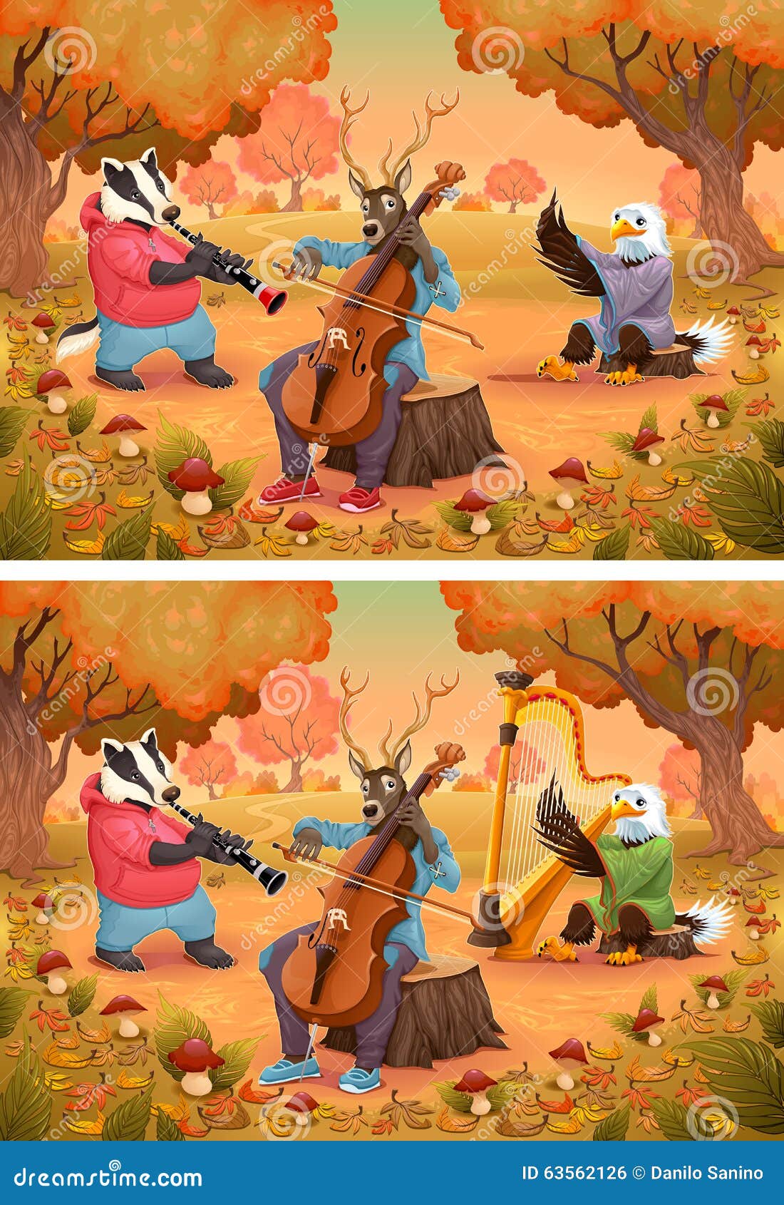 Spot the differences stock vector. Illustration of animal - 63562126 Spot the differences stock vector. Illustration of animal - 63562126