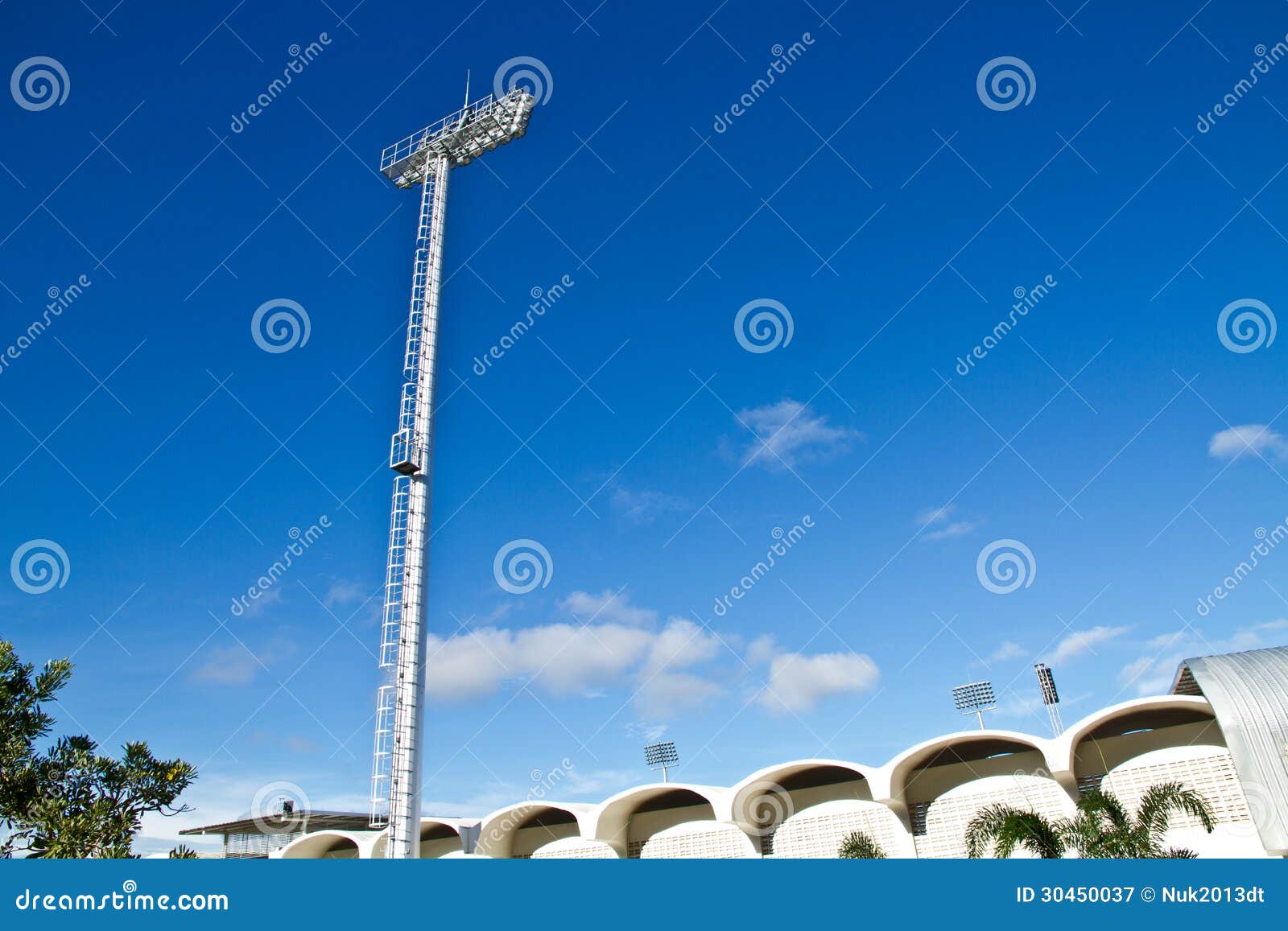 The Spot Light Posts in the Stadium. Stock Image - Image of stadium ...