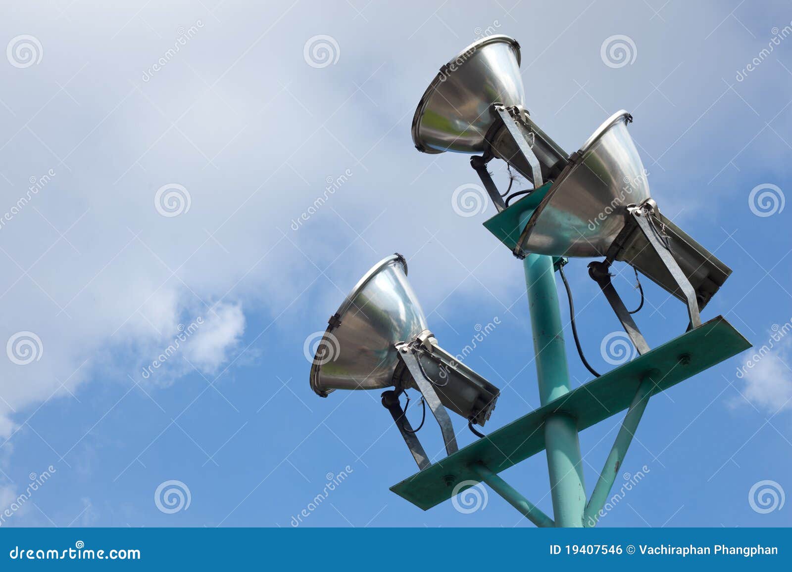 Spot Light Shines through the Sky. Stock Photo - Image of illuminated ...