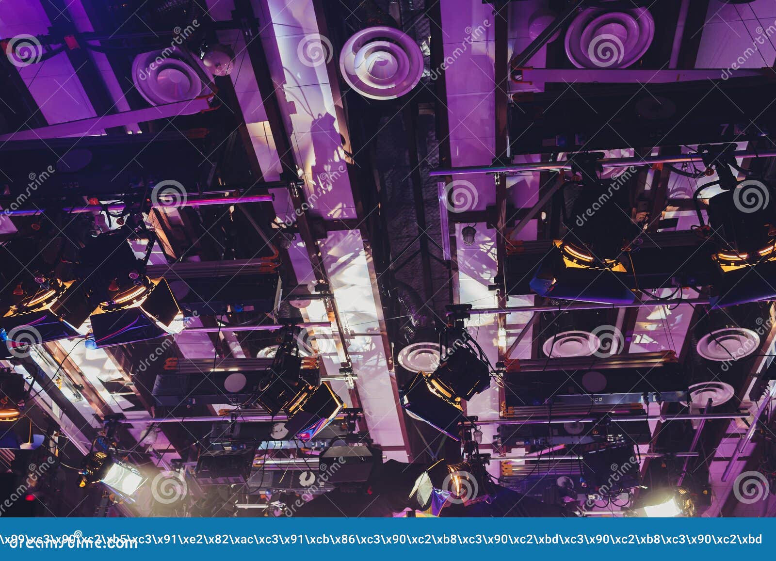 Spot Light in Television Studio on Ceiling. Stock Image - Image of ...