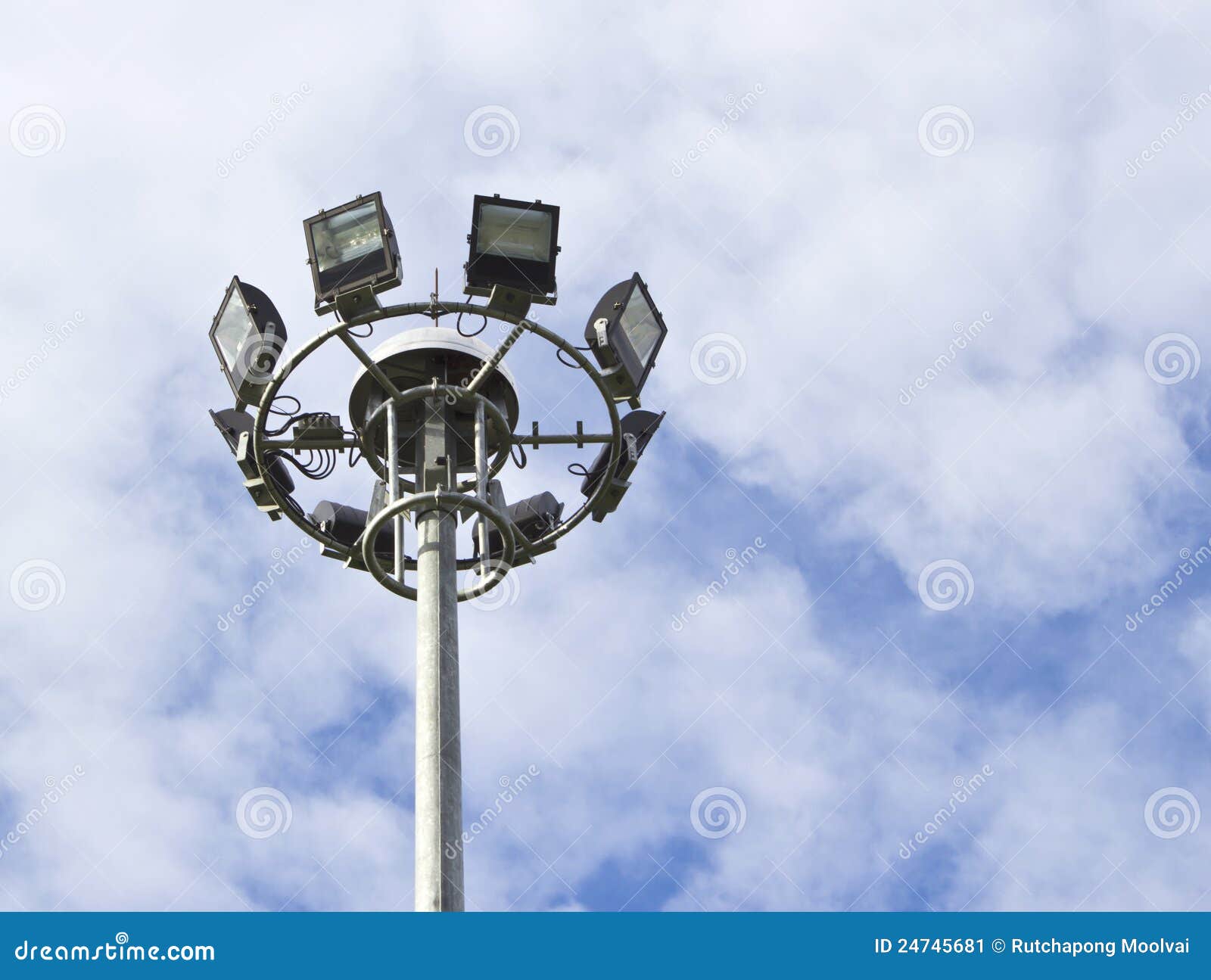 Spot-light tower stock image. Image of background, illumination - 24745681
