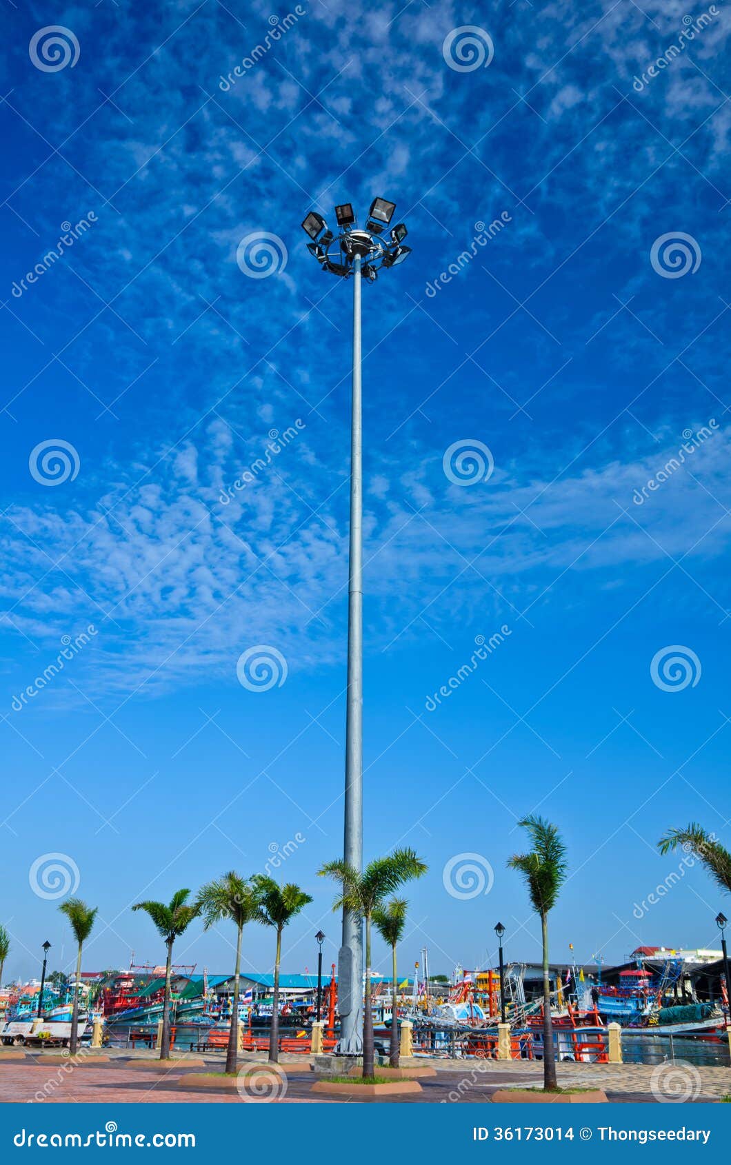 Spot light tower stock photo. Image of reflector, halogen - 36173014