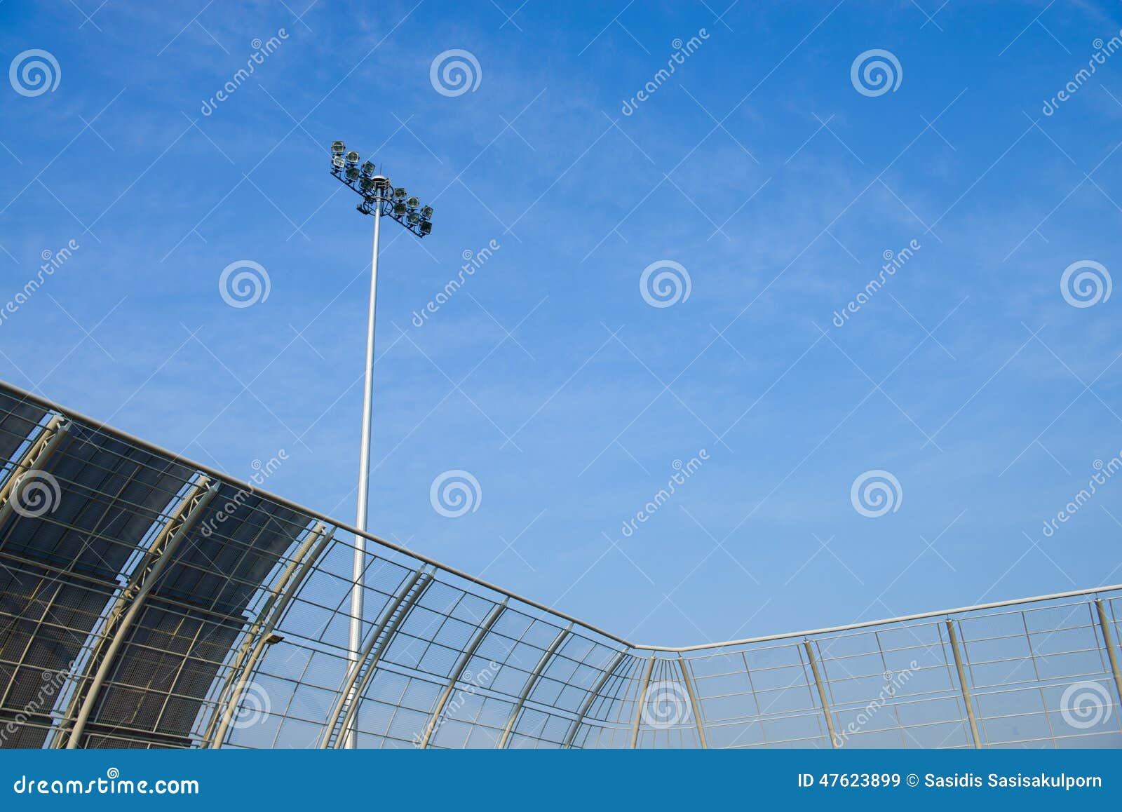 Spot-light Tower in a Stadium Stock Image - Image of floodlight ...